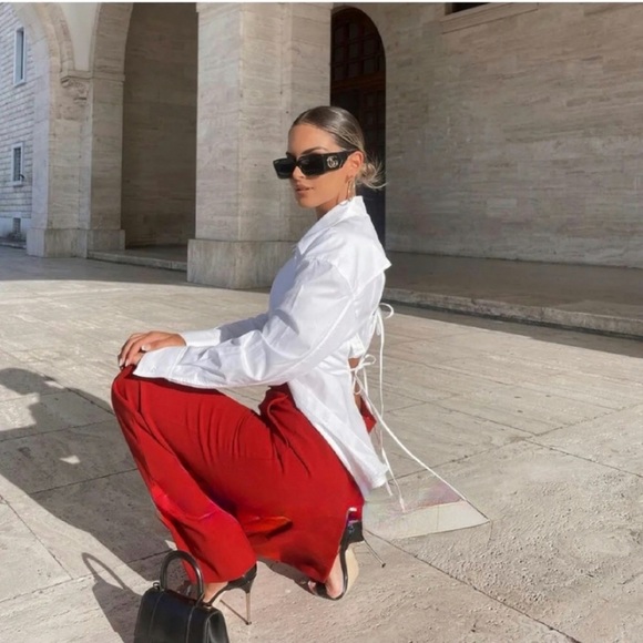 Zara | Pants & Jumpsuits | Zara Red Low Rise Pants Limited Edition ...